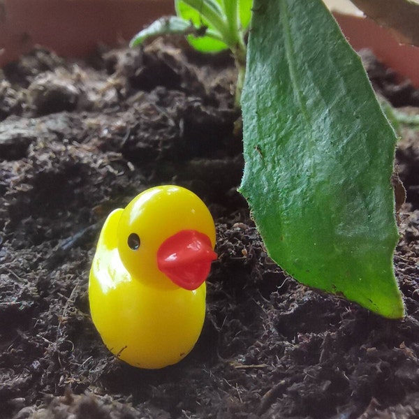 Mini Little Yellow Duck Miniature Dollhouse Fairy Garden Decoration ...