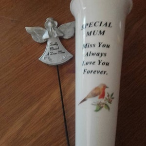Grandad Memorial Black Gold Resin Memorial Lily Heart Stick Stake ...