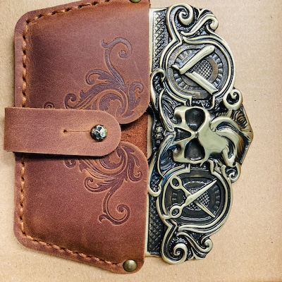 Solid Brass Beard Comb Bearded Skull, Metal Male Beard Comb With Skull ...