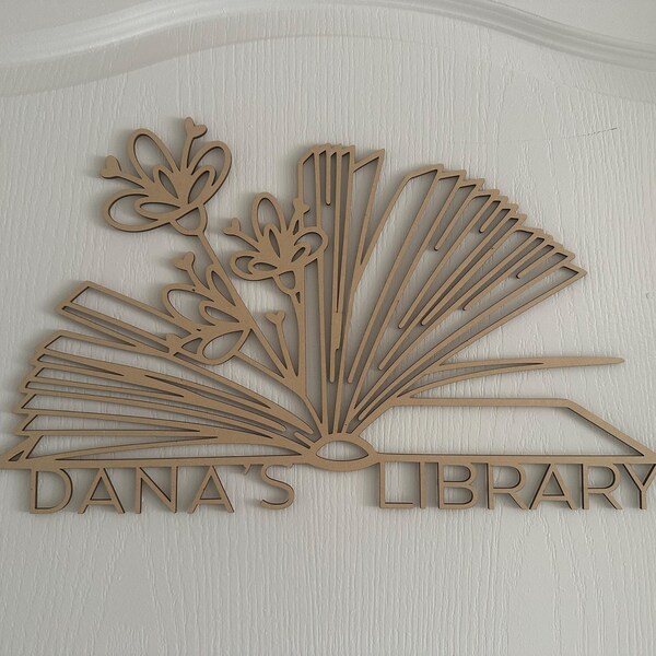 3D Personalised Library Open Book Sign, Freestanding Sign, Bookish Gift ...
