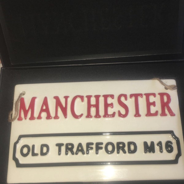 MANCHESTER United-football Sign-old Trafford-football Street Sign-man ...