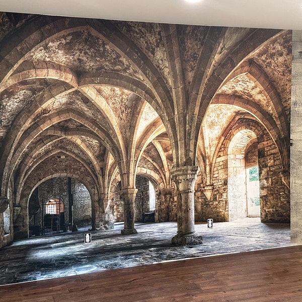 Ancient Castle Interior Printed Wallpaper Custom Wall Mural With ...