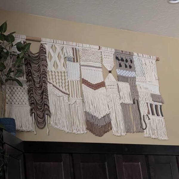 Abstract Fiber Macrame Wall Art, Unique Textured Wall Decor, Japandi ...