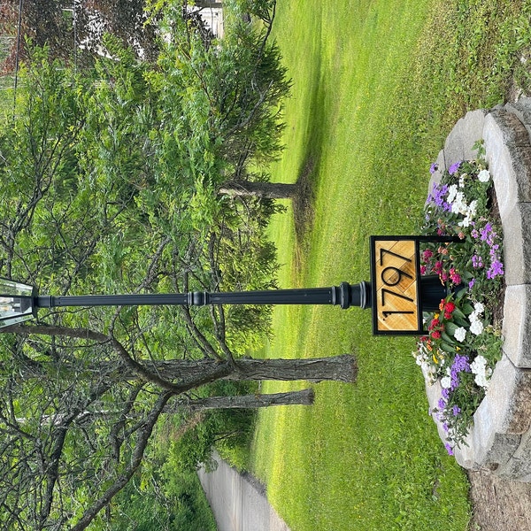 Address Stake Modern | Reclaimed Wood House Numbers for Garden ...