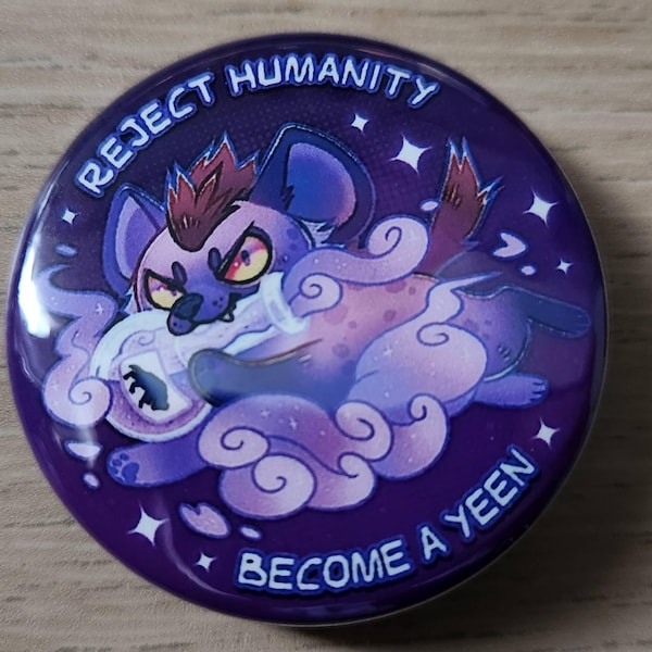 Hyena Paw & Maw - MAGNET / BIG BADGE - Stay Pawsitive, Be Mawesome ...