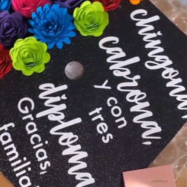 Graduation Cap Topper Mexico Chingona Cabrona Y Con Diploma Class 2025 ...