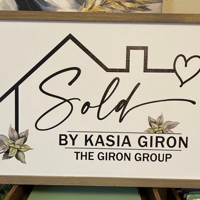 Real Estate Agent Sold Sign, Real Estate Agent Closing Sign, Real ...