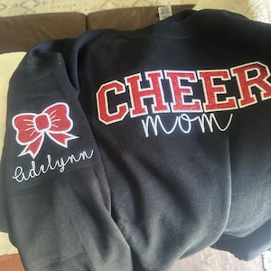Personalized Embroidered Cheer Mom Sweatshirt Custom Team Crewneck ...