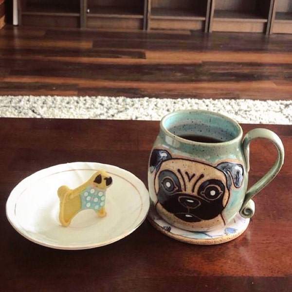 Pug Mug Custom Pet Portrait Mug Dog Pet Coffee Mug Cup Personalized ...