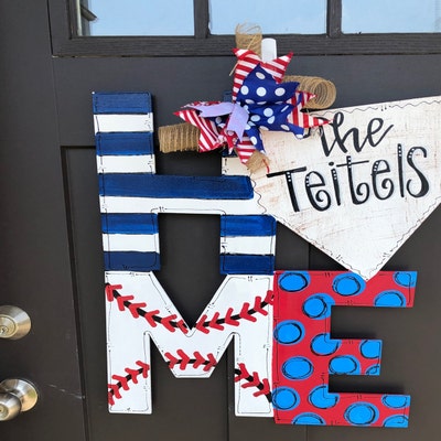 Baseball Door Hanger Home Door Hanger Sports Door Hanger - Etsy
