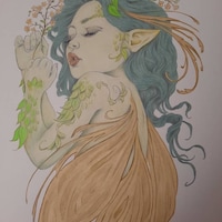 Faye Coloring Page Grayscale Illustration Female Fairy Elf Girl Fae ...