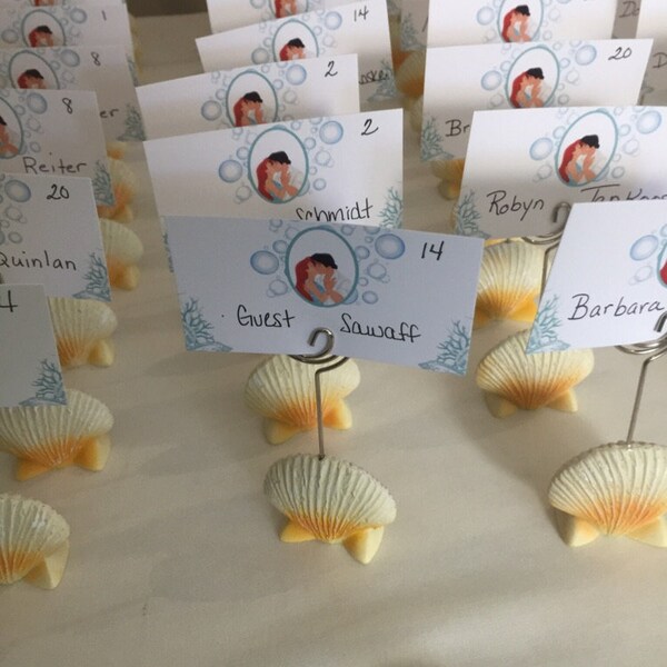 Little Mermaid Place Cards, Ariel and Eric Wedding Escort Cards, Disney ...