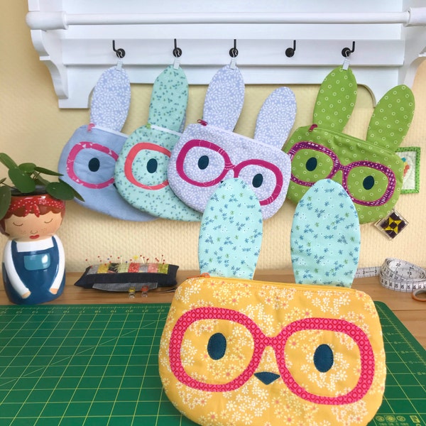 Bunny Zippy Critter PDF Pattern, Sewing Pattern, Rabbit With Glasses ...