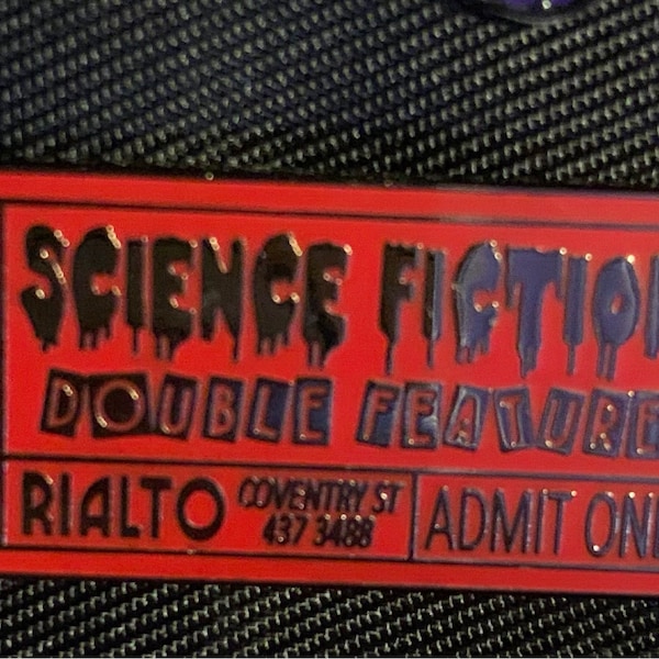 Science Fiction Double Feature Ticket Hard Enamel Pin - Red Lapel ...