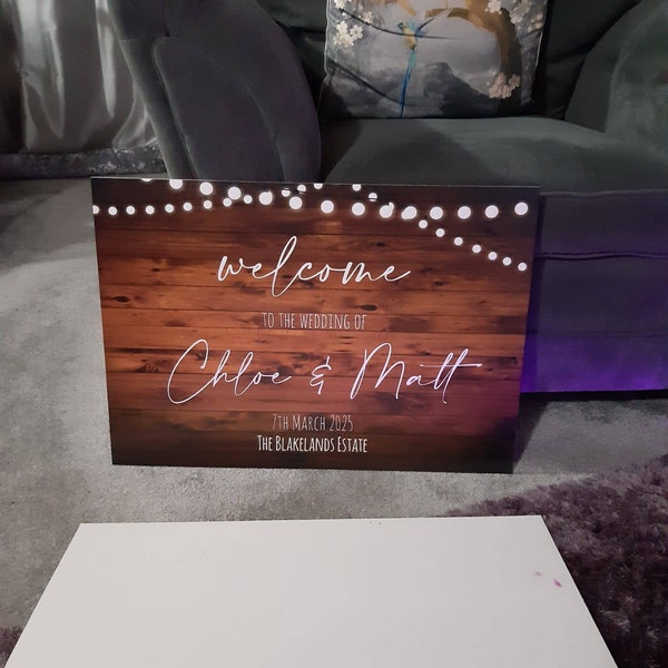 Rustic Welcome Board Sign - Welcome to the Wedding of - A1 / A2 OR ...