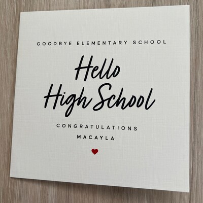 Middle School Graduation Card, for Girl, for Boy, Personalized Middle ...