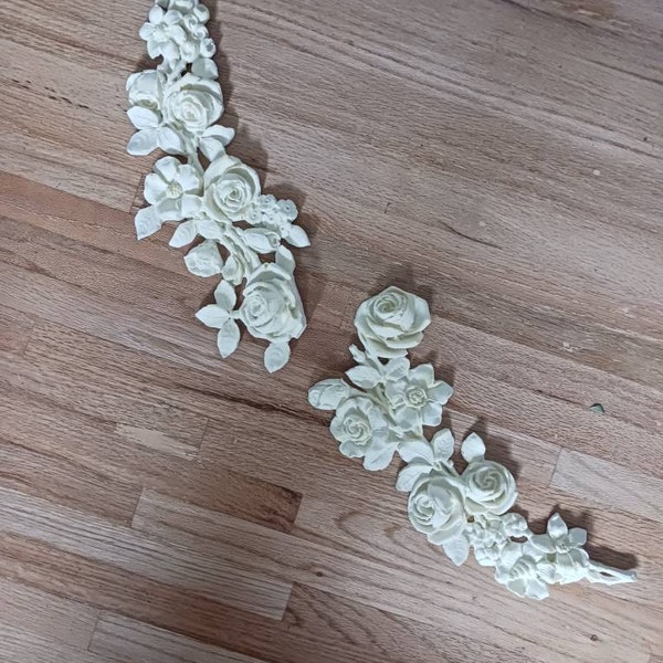 French Roses FURNITURE APPLIQUES Onlays Huge Rose Swag Architectual ...