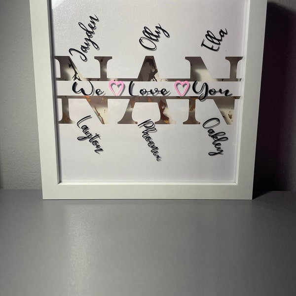 Nan Split Name Frame SVG, Nan SVG, Grandmother Svg, Nan Silhouette File ...