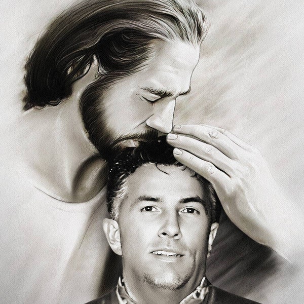 Personalized Safe in Jesus's Arms Canvas From Photo - Sympathy Father ...