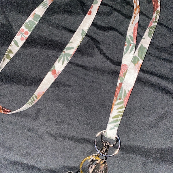 Fall Fabric Lanyards- Fall Lanyards- Floral Harvest Lanyard- Pumpkin ...