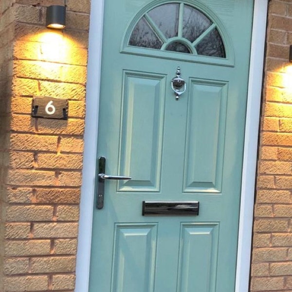 Rustic Slate House Gate Sign Plaque Door Number Personalised Name Plate ...