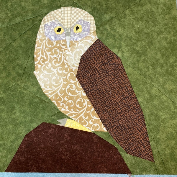 Morepork 12 Inch Foundation Paper Pieced Owl Quilt Pattern - Etsy