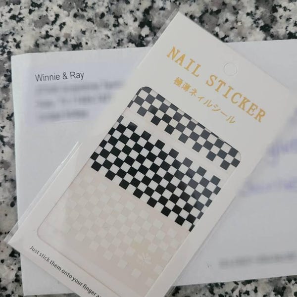 Checkboard Checker Nail Art Stickers Checkered Board White Black Check ...