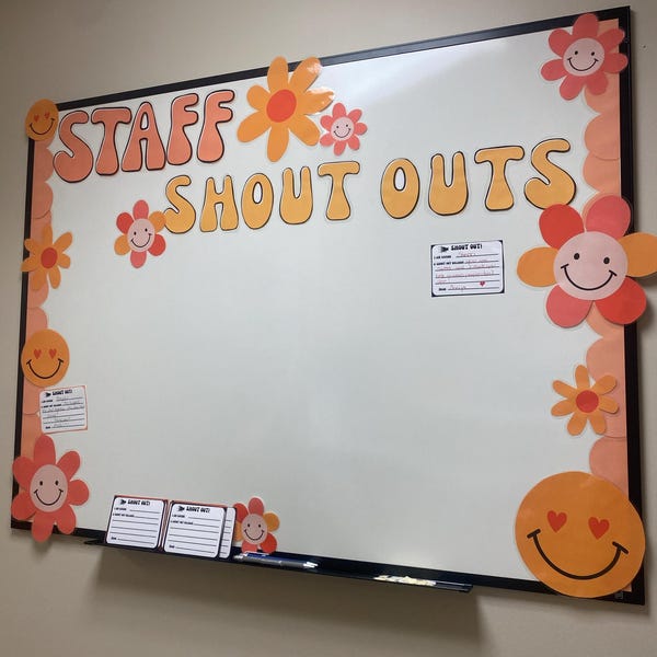 Staff Shout Out Bulletin Board, Appreciation Shout Out Card, Printable ...