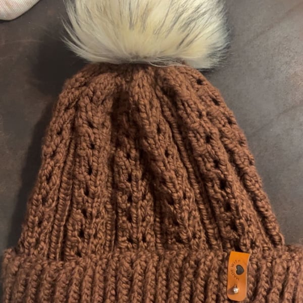 Digital PDF Knit Pattern: Easy Knit Fern Stitch Hat in the Round ...