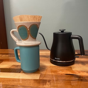 Speckled Pink and Green Colorblock Ceramic Coffee Mug - Etsy