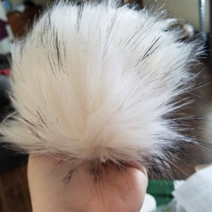 Size M XL Cream White Black Flecked Faux Fur Pom Pom 5 - Etsy