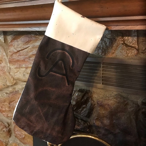 CUSTOM CATTLE BRAND Holiday Stocking Rustic Western Christmas ...