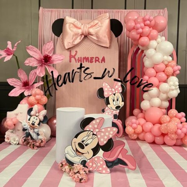Pink Minnie Mouse, PNG and Outline - Etsy