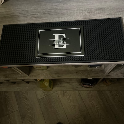 Personalized Cocktail Bar With Drinks Bar Mat, Customized Bar Mat, Home ...