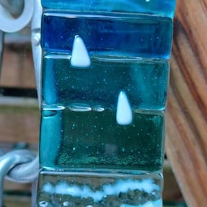 Fused Glass Seascape Panel, Wave, Handmade Fused Glass Art ...