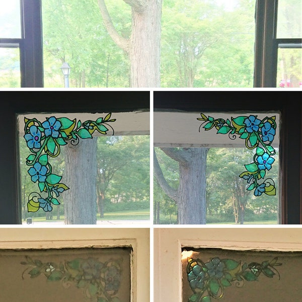 Corner Flower Window Clings - Etsy