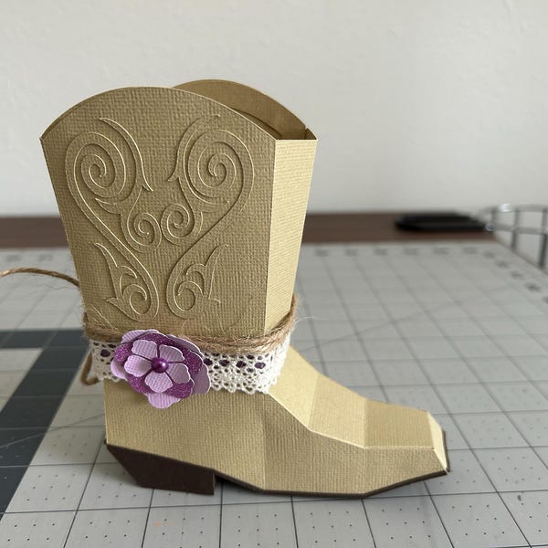 Cowgirl Boot - 3D Project for Manual Cut or Machine Cutting File ...