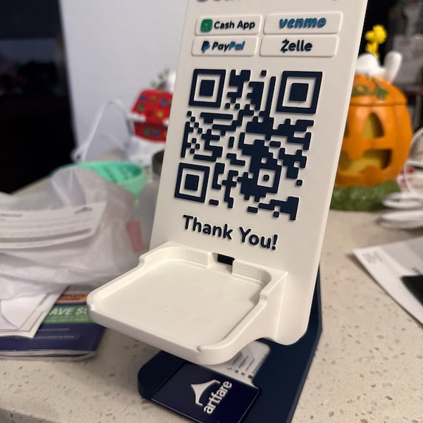 Square Reader Holder & QR Payment Sign: Venmo, Cashapp, Paypal, Zelle ...