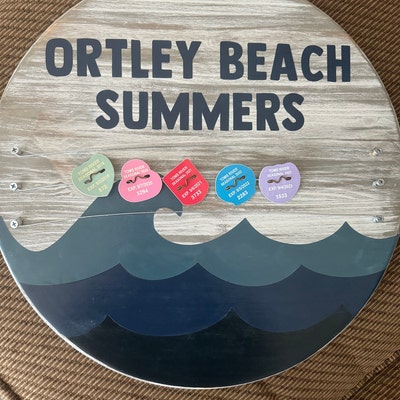 Beach Badge Display, Town Name Sign, Beach Badge Holder, Jersey Shore ...