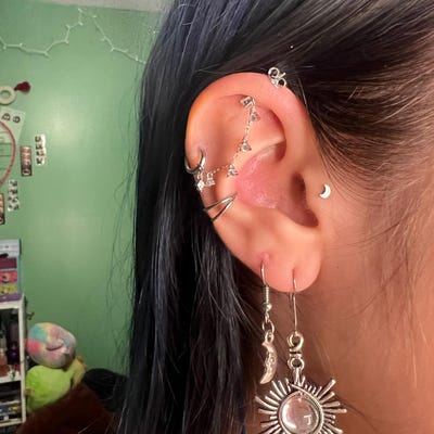 16g 18g 6mm 8mm 10mm 12mm Gold Emerald Clover F136 Titanium Chain Charm ...