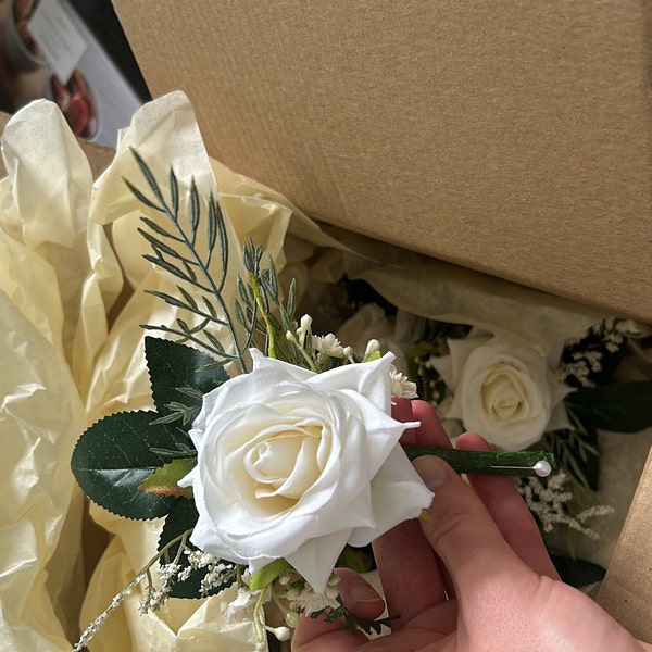 The Exquisite Luxury Artificial Ivory Wedding Bouquet, Bridemaid ...