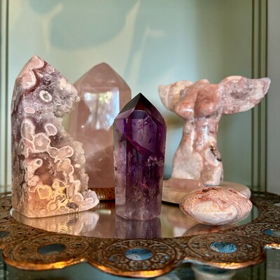 Rose Quartz Point Crystal High Quality quartz 847g - Etsy