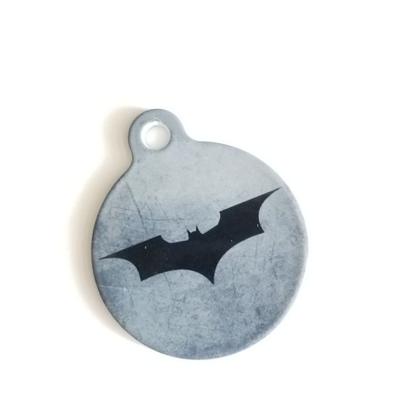 Cute Custom Pet ID Tag - Bat Symbol - on the Front, Your Contact Info ...