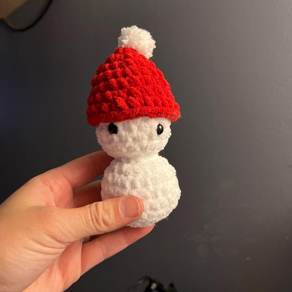 Crochet Mini Snowman Pattern. Christmas Little Snowman. Snowman ...
