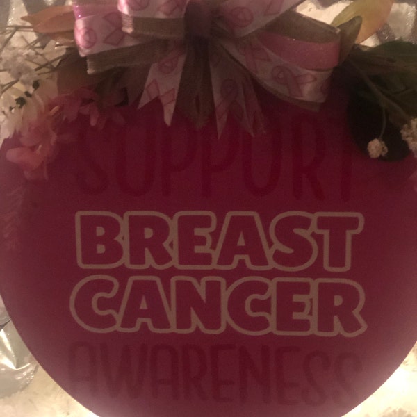 Breast Cancer Awareness Door Hanger Door Hanger Handmade Custom Door ...