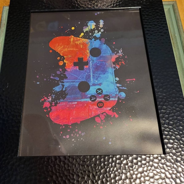 Xbox Controller Wall Art Print | Colorful Splatter Art | Game Room Art ...