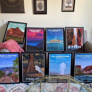 6 Poster Bundle Any 6 National Parks Posters Hiking Wall Art Prints - Etsy
