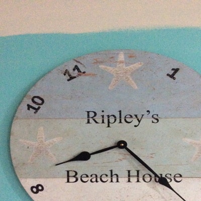 Personalized Starfish Beach Time Clock Personalized Starfish Clock - Etsy