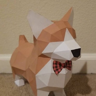 Corgi Paper Model ,papercraft , DIY , Low Poly , PDF Papercraft , Corgi ...