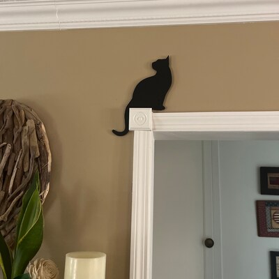 Black Cat Decor, Cat Door Corner Sign, Kitty Cat Door Corner, Cat Gift ...